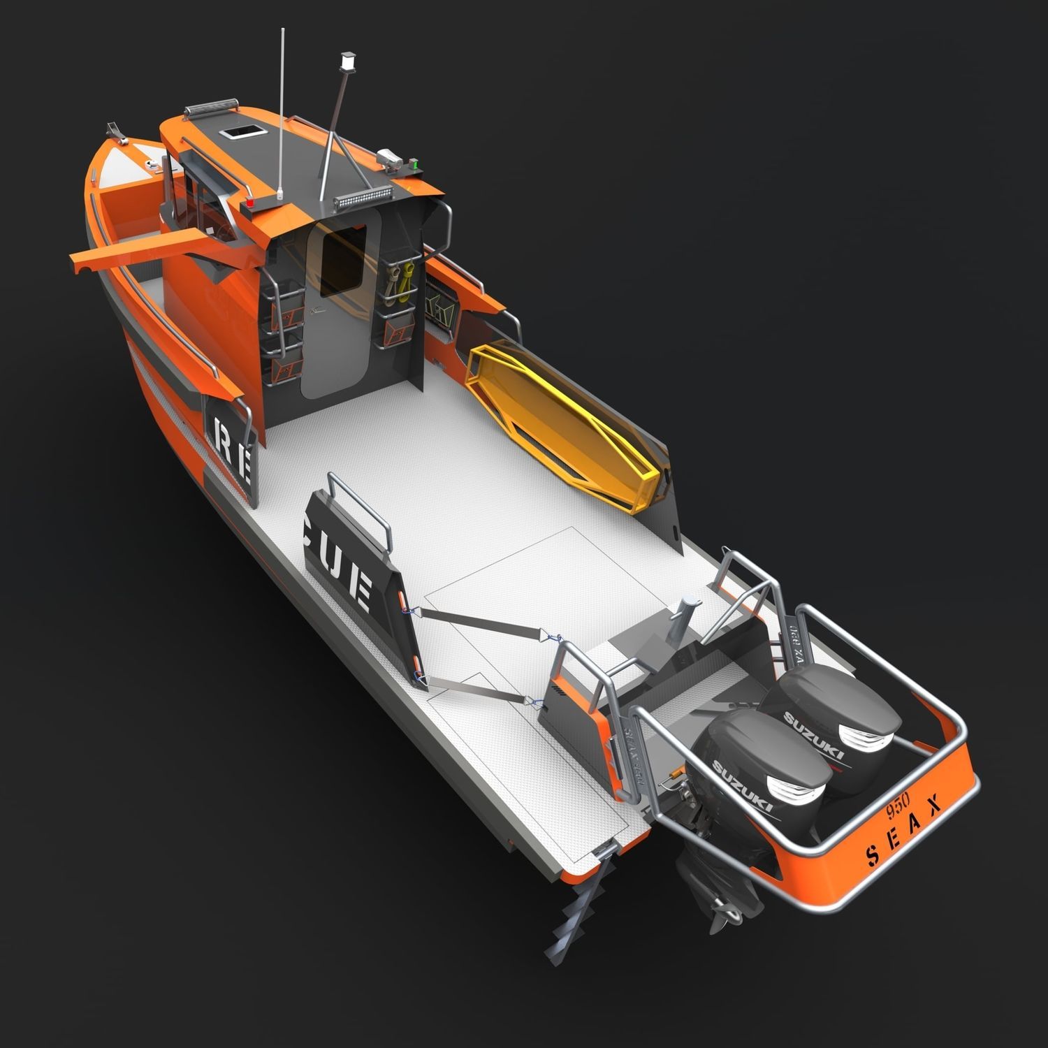 Barco profesional barco de salvamento - 950R - SEAX BOATS - fueraborda