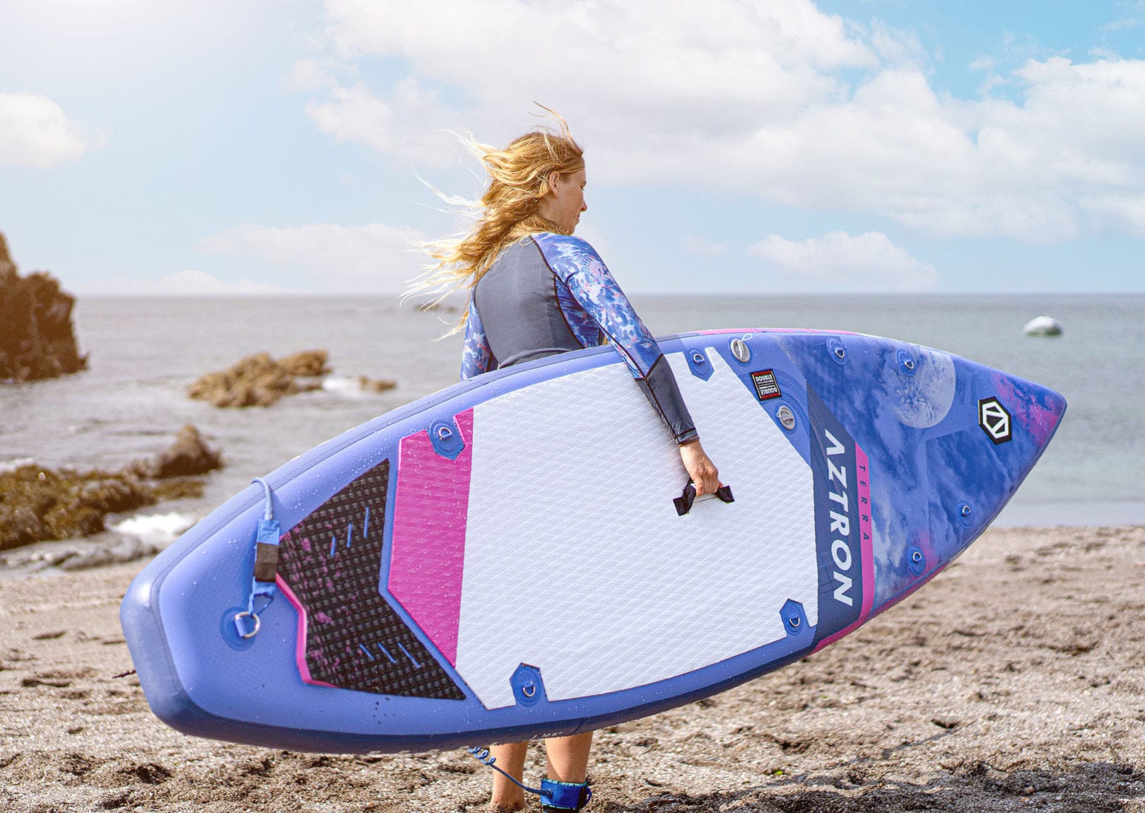 Tabla de stand-up paddle hinchable - TERRA - AZTRON - de travesía / nivel principiante / nivel ...