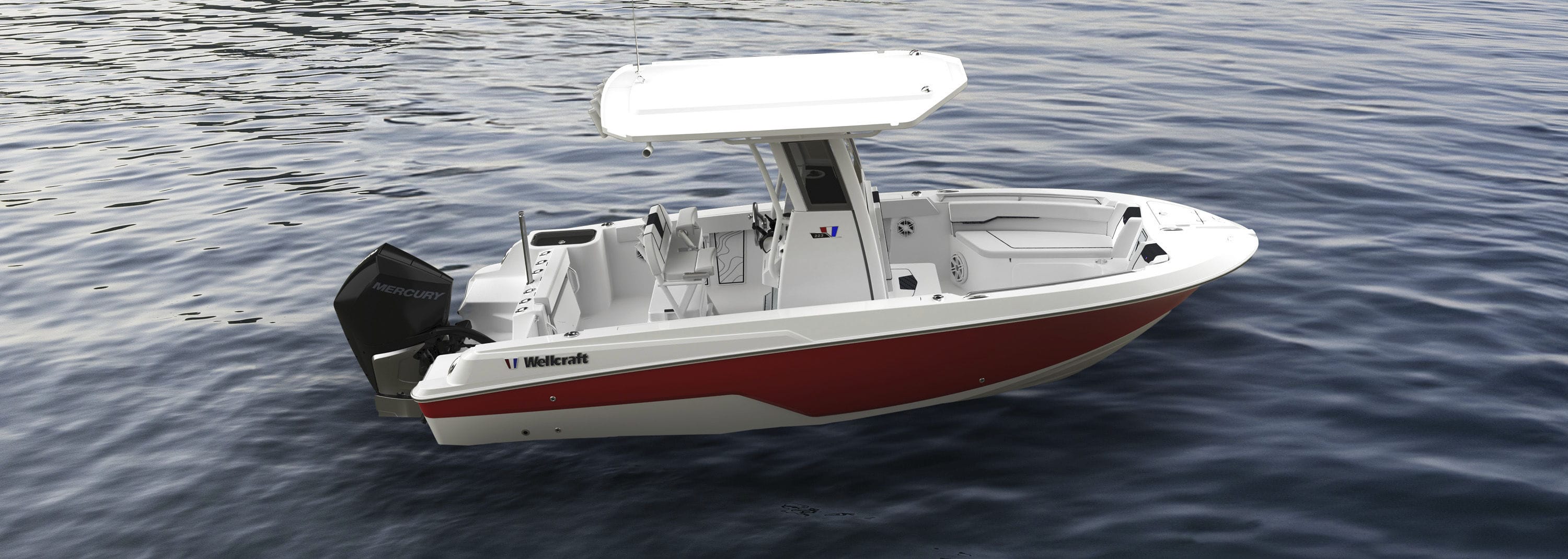 Barco open fueraborda - 223 Fisherman - Wellcraft - con consola central ...