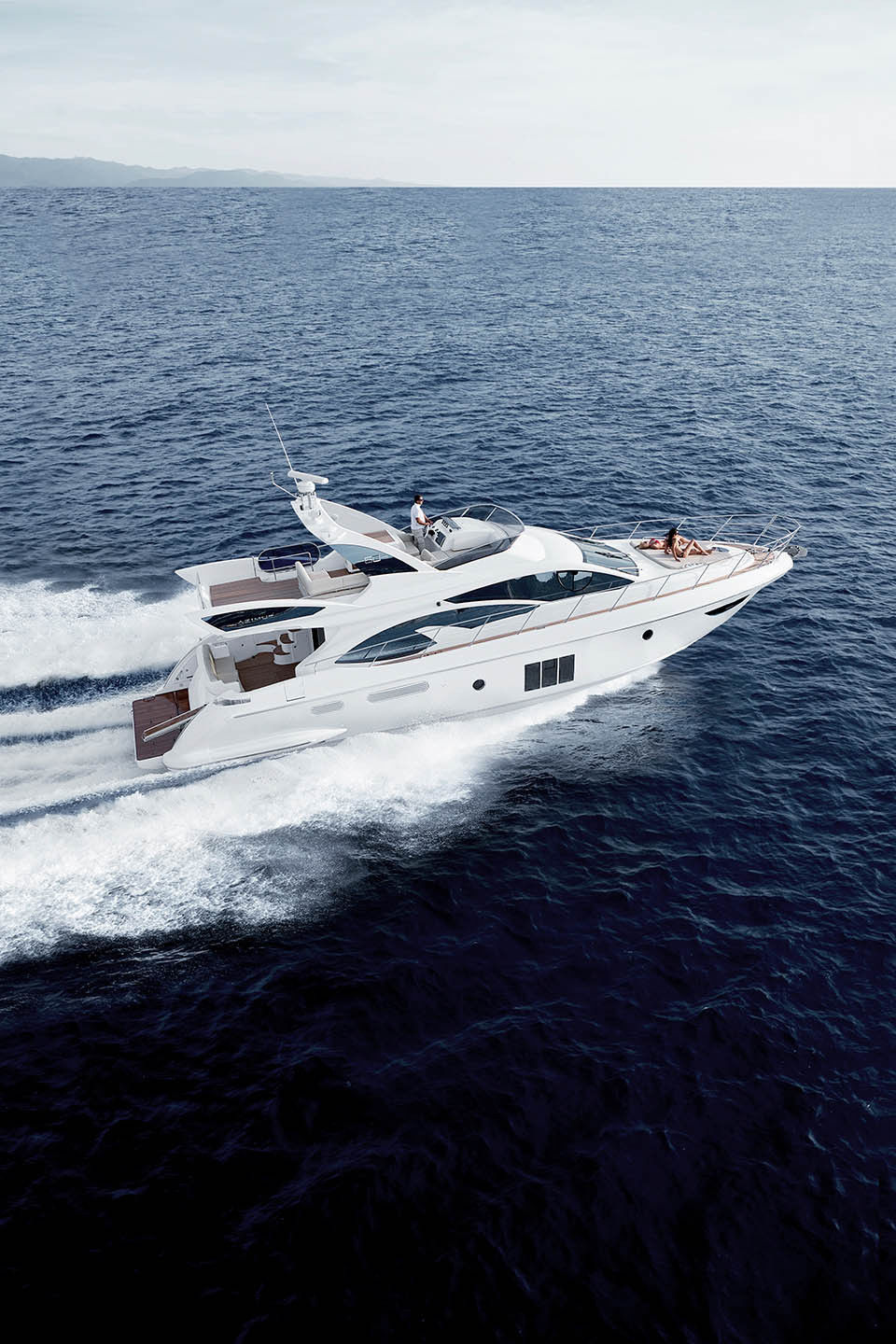 Yate a motor de crucero - 60 - Azimut - con fly / PRV / de fibra de carbono