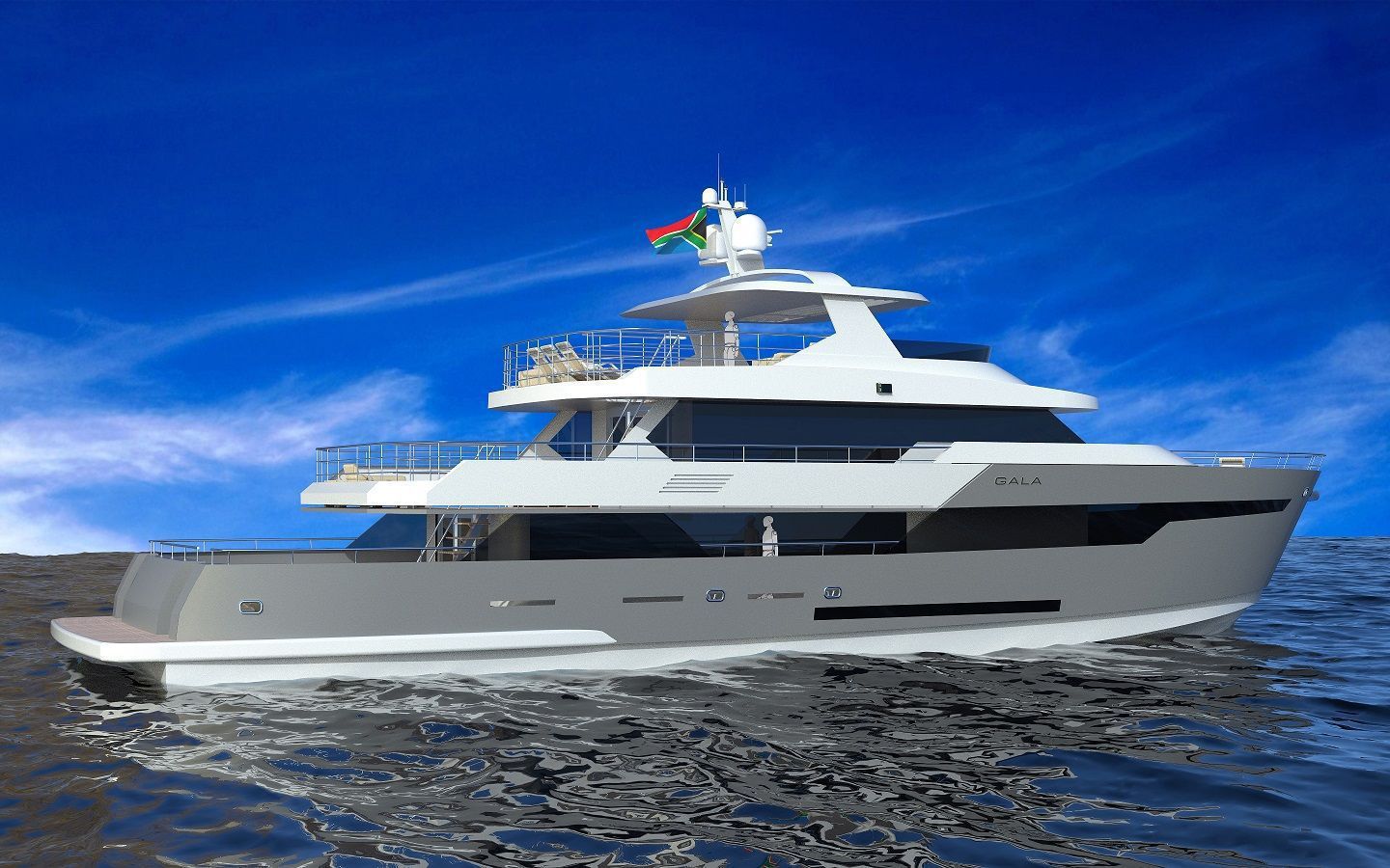 Yate a motor de crucero - 30m - Brythonic Yachts - de aluminio