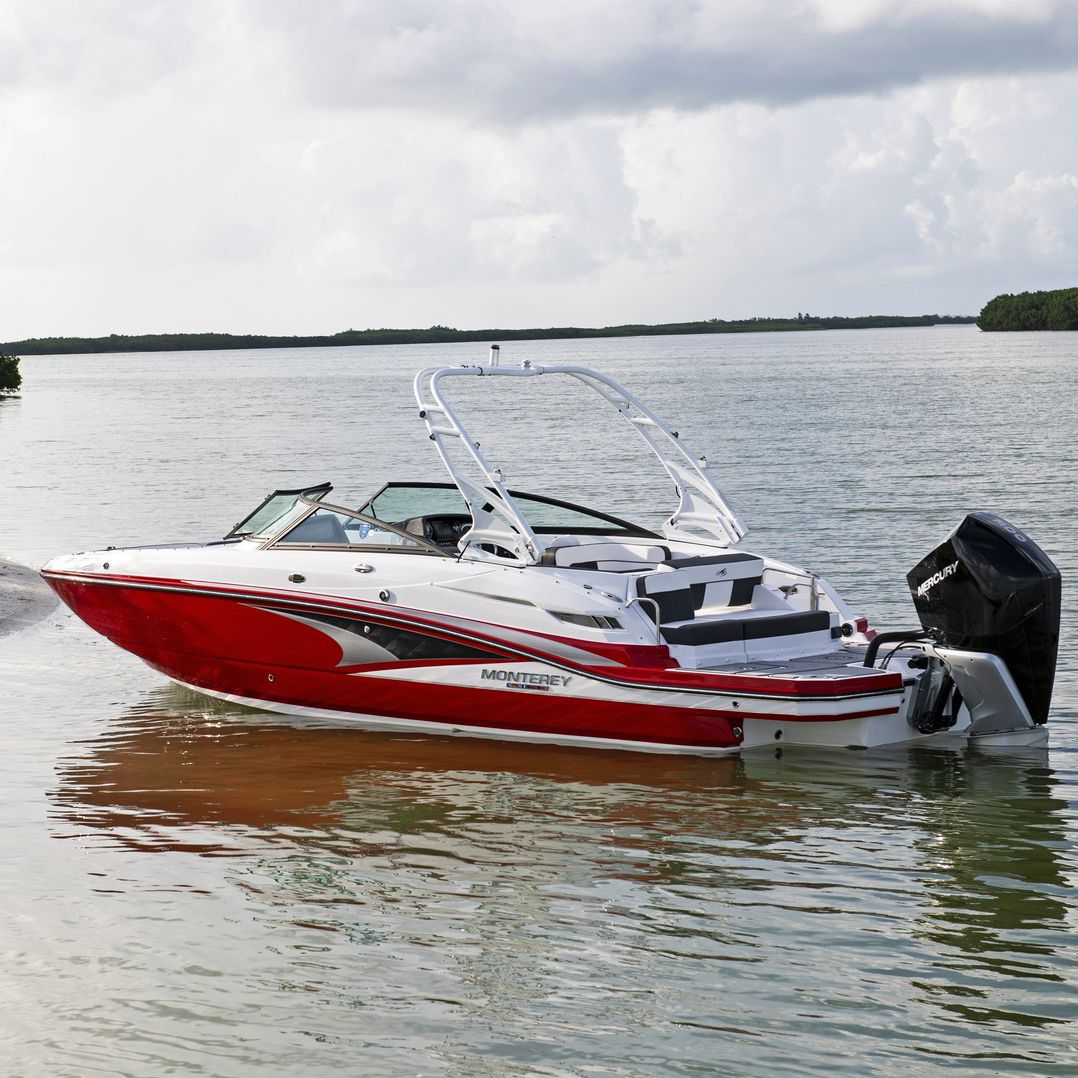 Deck-boat fueraborda - M-65 - Monterey Boats - con doble consola / open ...