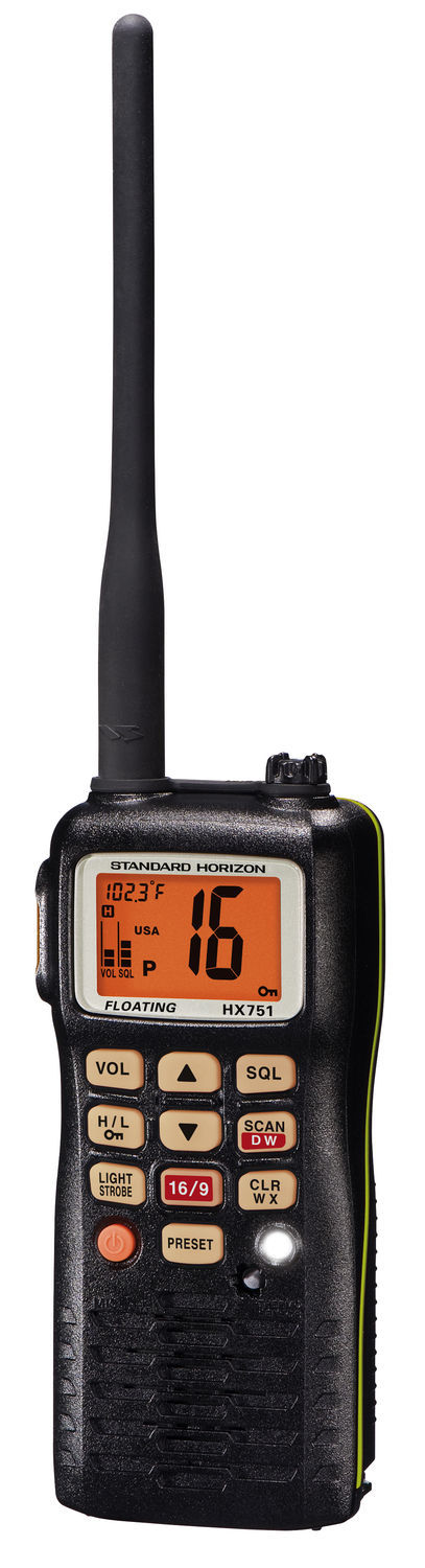 Radio para barco - HX751 - Standard horizon - portátil / VHF / sumergible