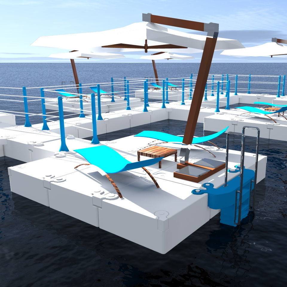 Plataforma Flotante Taff Modular Floating System Multifunción
