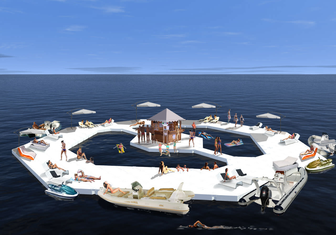 Isla flotante artificiales - TAFF - Modular Floating System