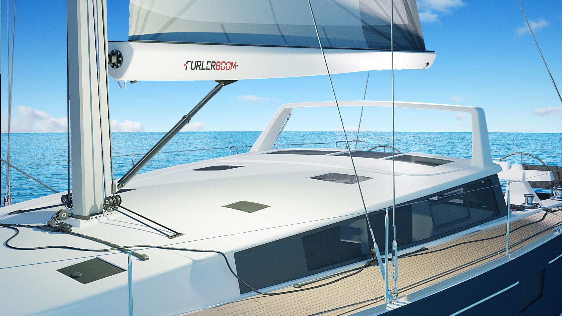 Botavara para velero - Furlerboom - en V / enrollador / de carbono