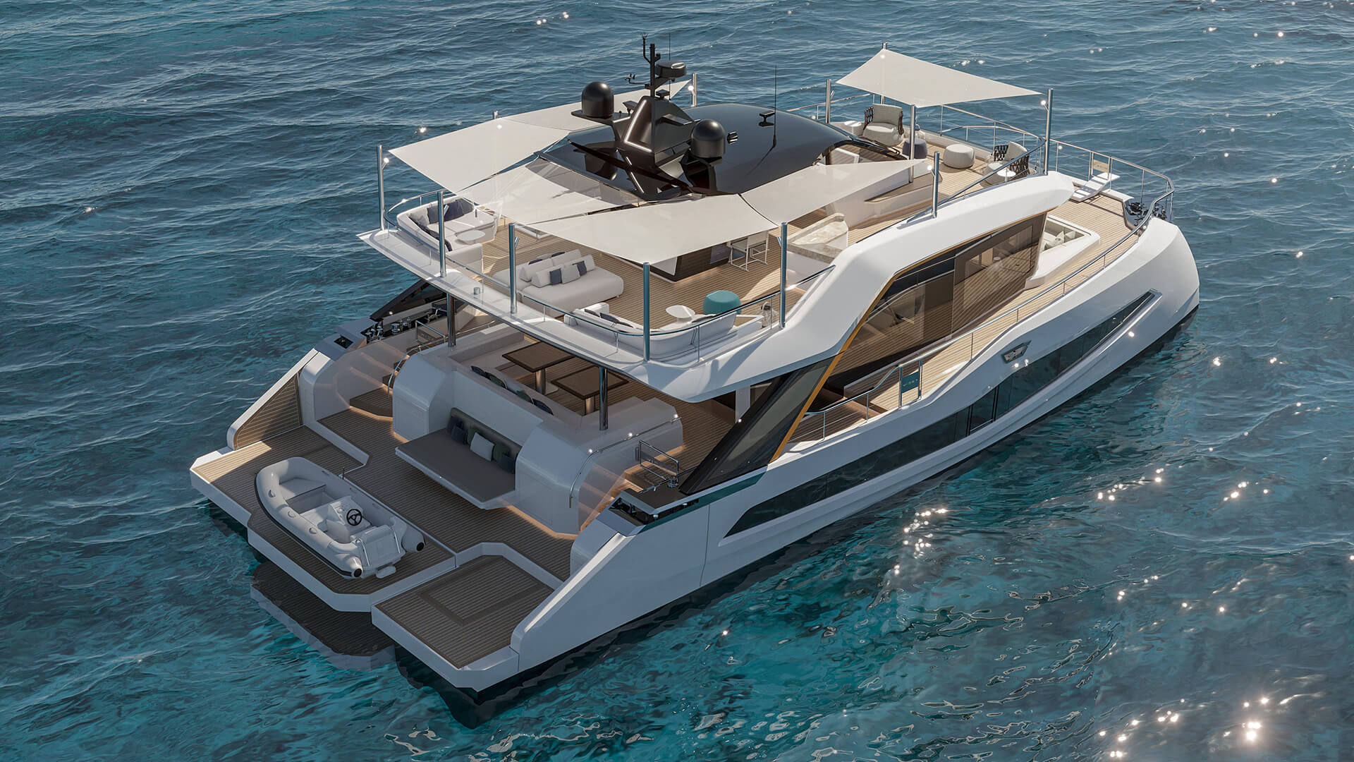 Yate a motor catamarán - 76 - WIDER Yachts - de crucero / con fly / con ...