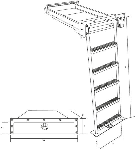 Escalera para barco / abatible / de baño / para plataforma - 01.732 ...