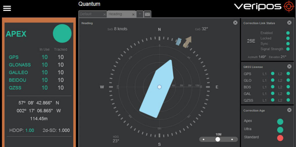 Software de visualización - Quantum GNSS - Veripos - para buque