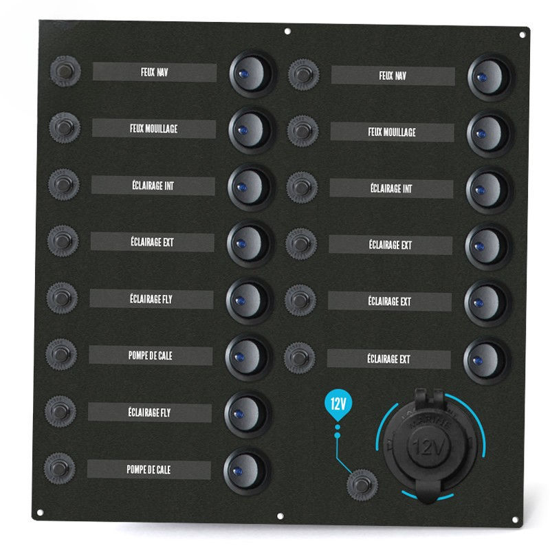Panel eléctrico para barco - ETA14AC - seatronic - de iluminación / LED ...